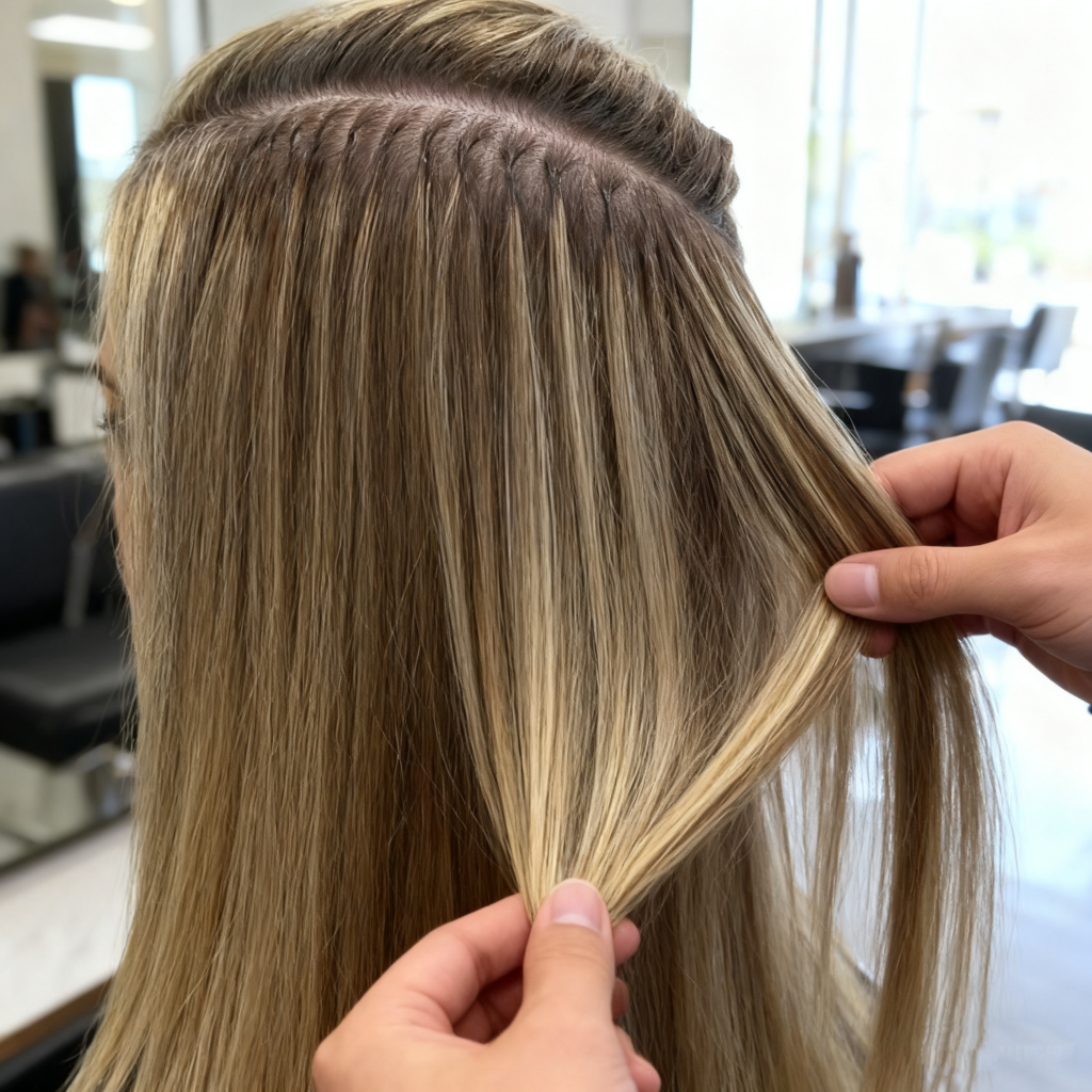 Keratin Bonded Hair Extensions Application - Emeda hair